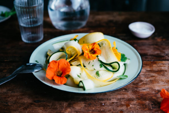 Ceviche Inspired Salad with Courgette and Peach - Good Eatings