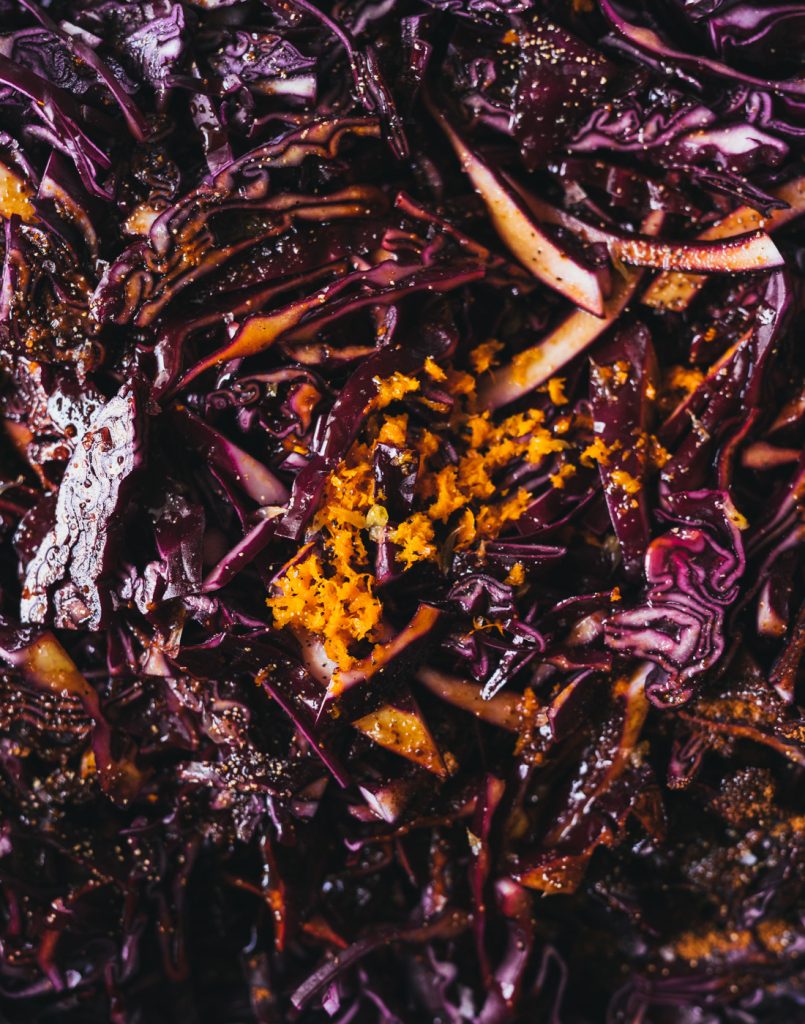 ROASTED ORANGE CABBAGE W/ BAKED TOFU SLABS - Good Eatings