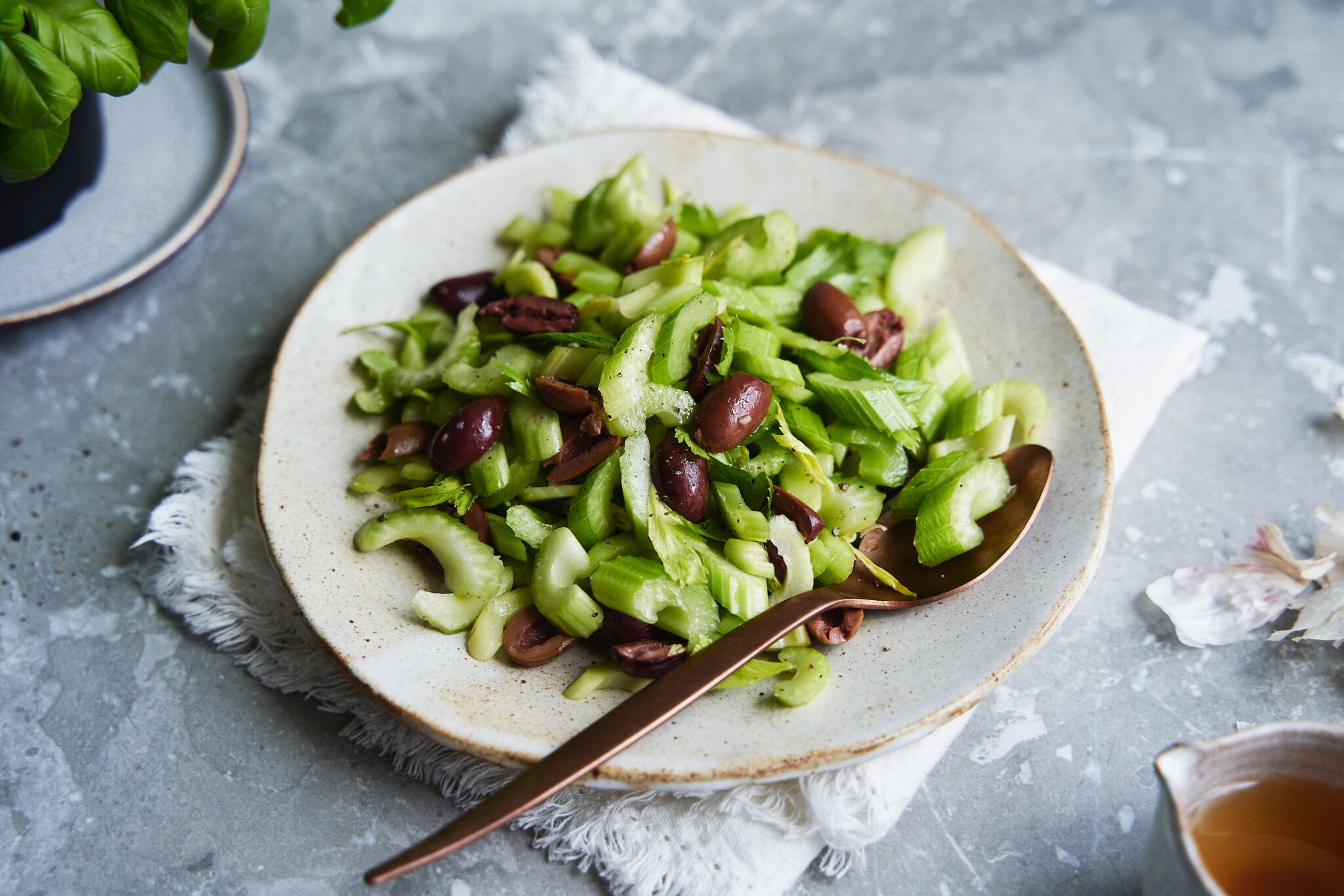 Garlic Dressed Celery and Olive Salad - Good Eatings