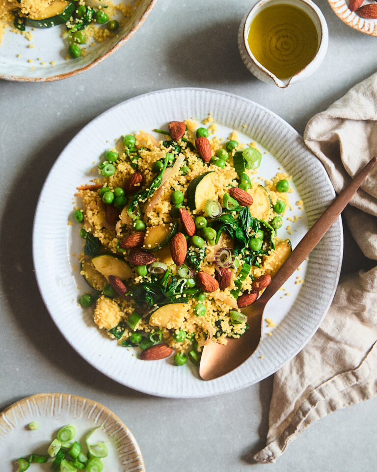 Couscous with Garlic Sautéed Summer Vegetables - Good Eatings