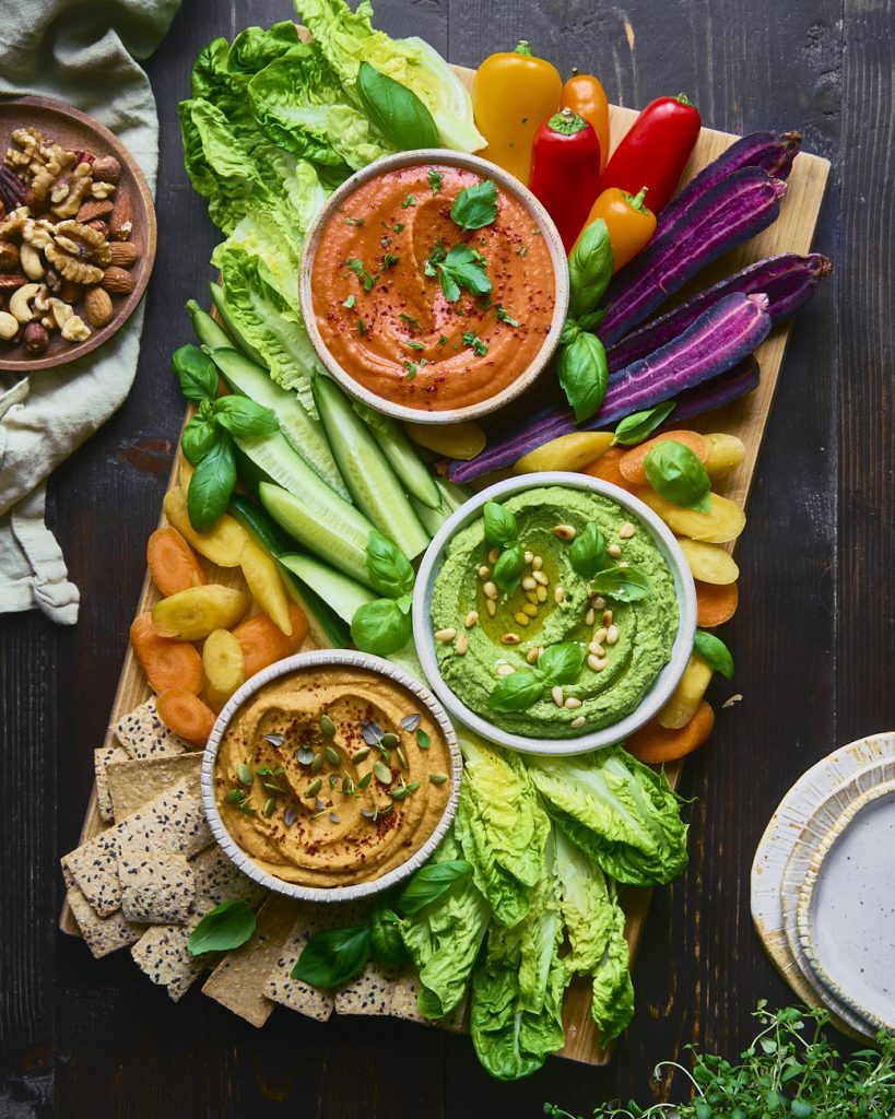 Colourful Veggie Hummus: Bell Pepper, Pesto and Butternut Squash - Good ...