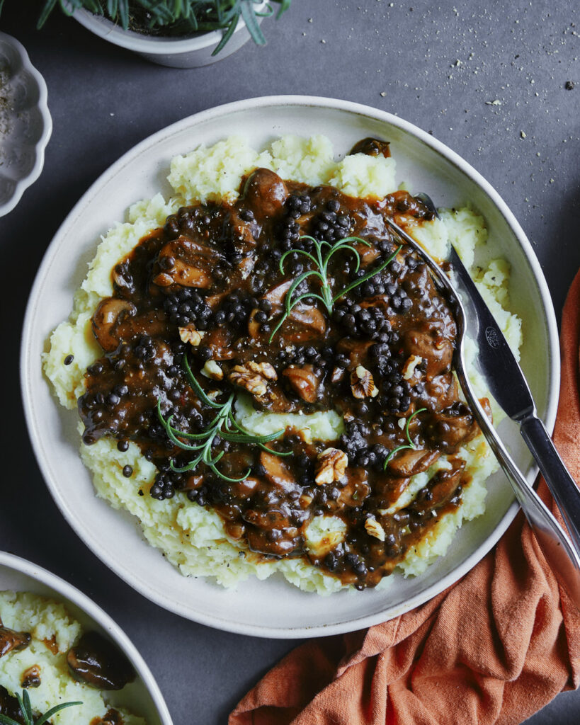 Mushroom and Lentil Ragu with Parsnip Mash - Good Eatings