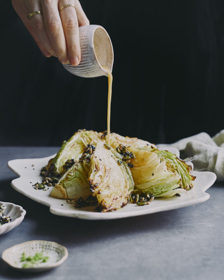 Roasted Cabbage with Miso and Lime Butter - Good Eatings